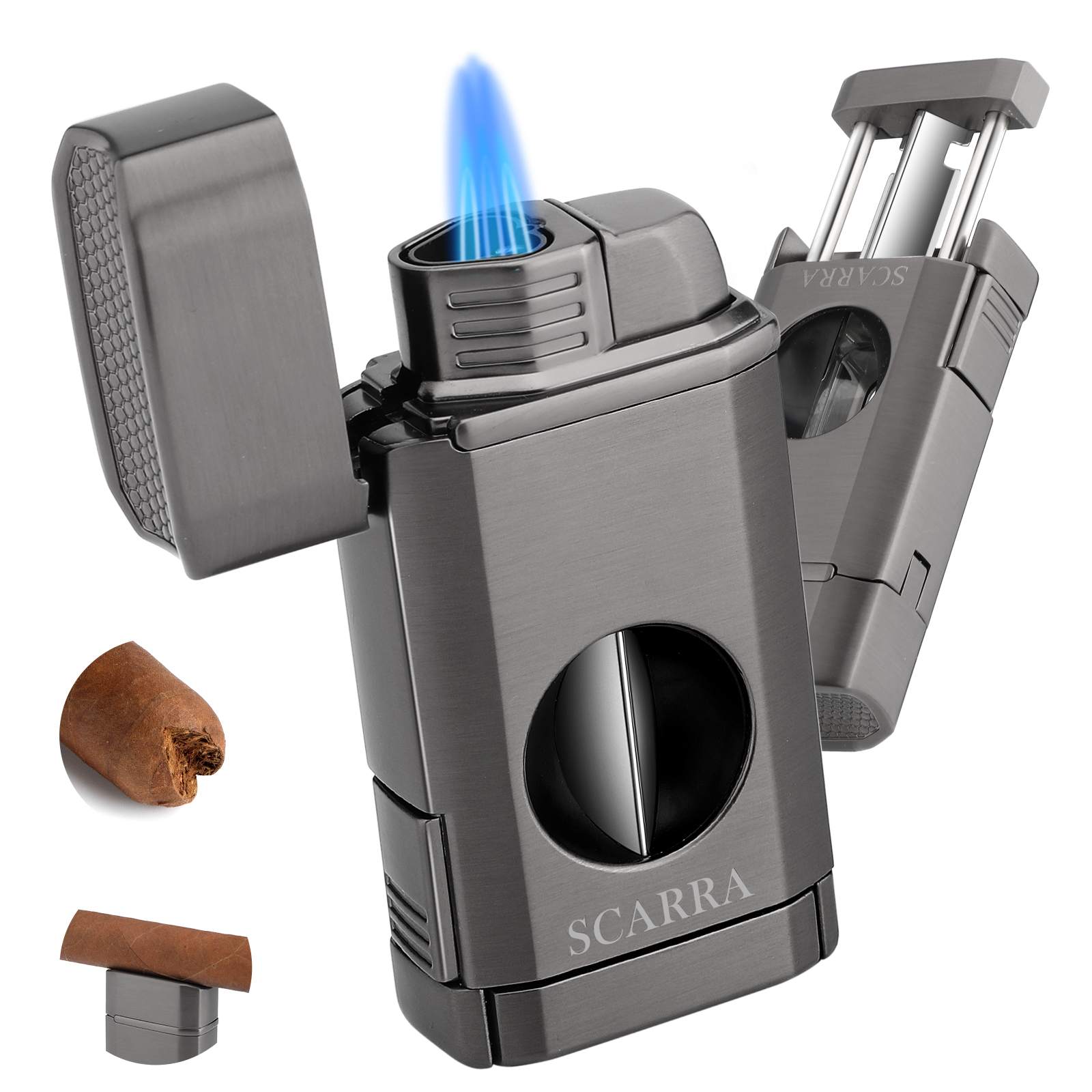 Screw-in Target Points 3-in-1 Cigar Lighter With Built-in Cutter ...